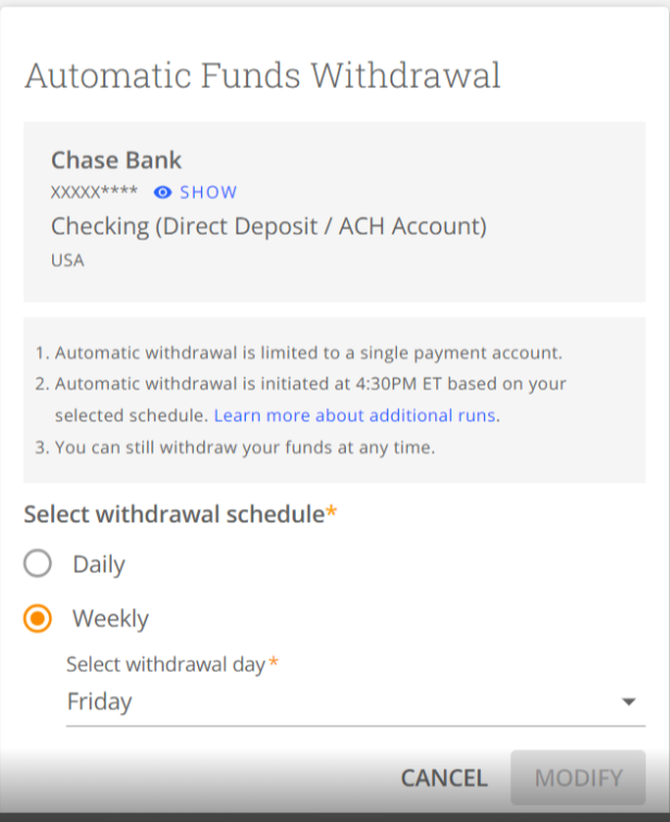 How do I change my withdrawal settings? – Help Center